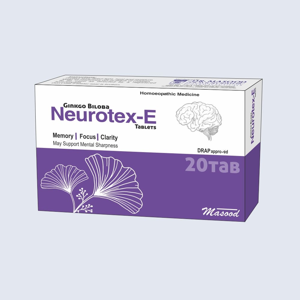 Neurtotex-E Tablets (Ginkgo Biloba + Bacopa Monerri) | Masood